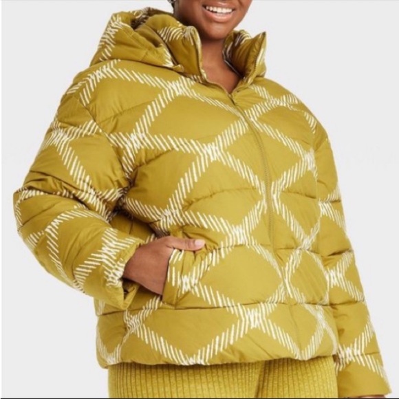 Ava & Viv | Jackets & Coats | Nwt Ava Viv Diamond Print Puffer Jacket ...